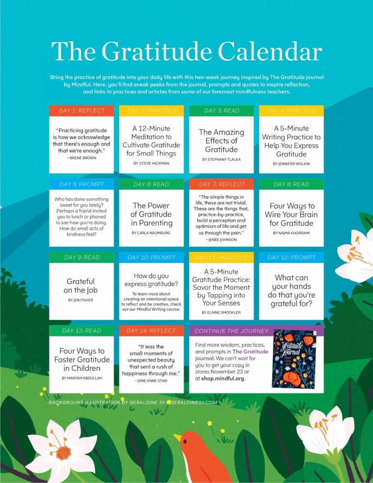 The Mindful Gratitude Calendar - Mindful